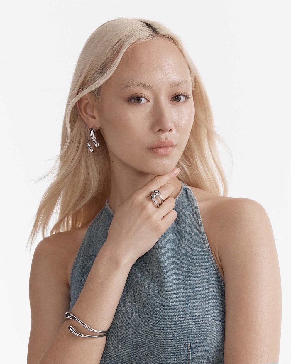 Silver The Podium Twist Cuff Bracelet Silver Bracelets Bangles Mimco